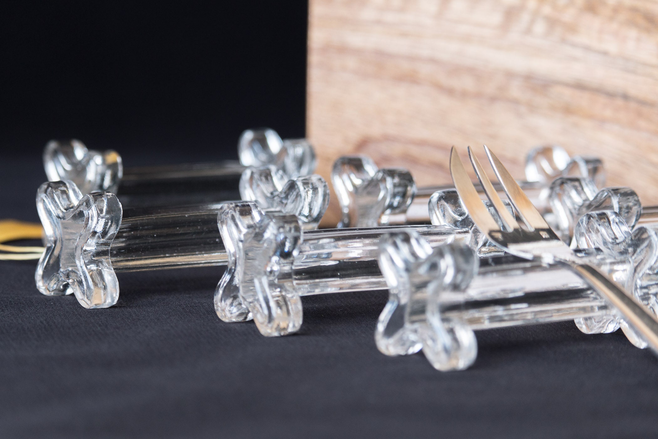 6 Knife Rests Holder French Vintage Glass Molu Set of 6 Great - Etsy
