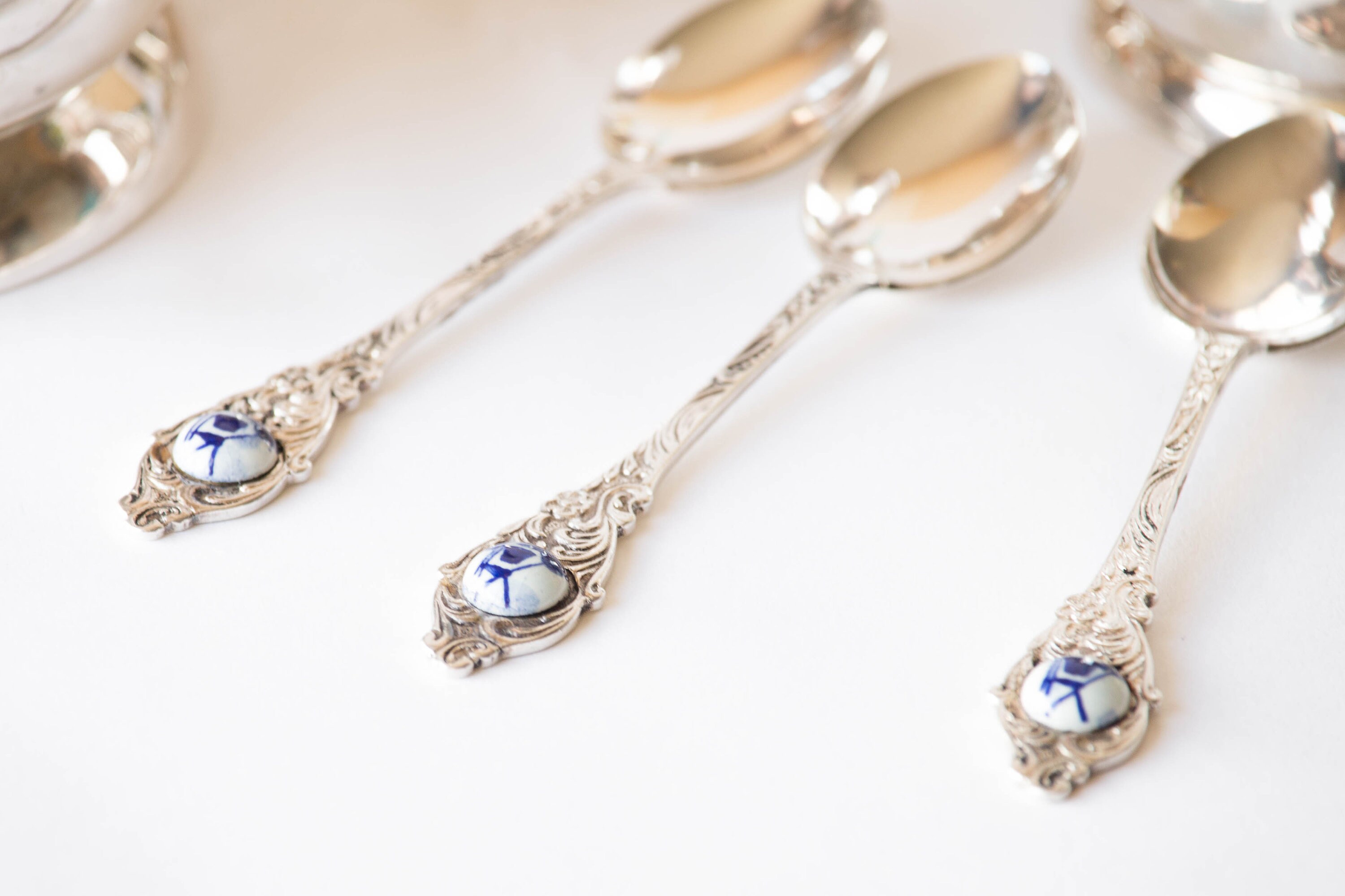 6 Spoons Silver Plated Coffee Tea Small Vintage Moca Set of 6 Argenté ...