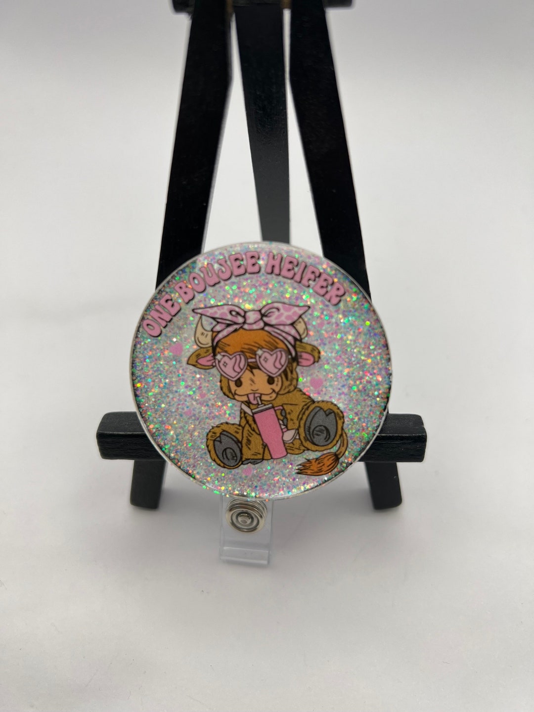 Badge Reel One Boujee Heifer ID Holder Retractable Nurse Healthcare ...