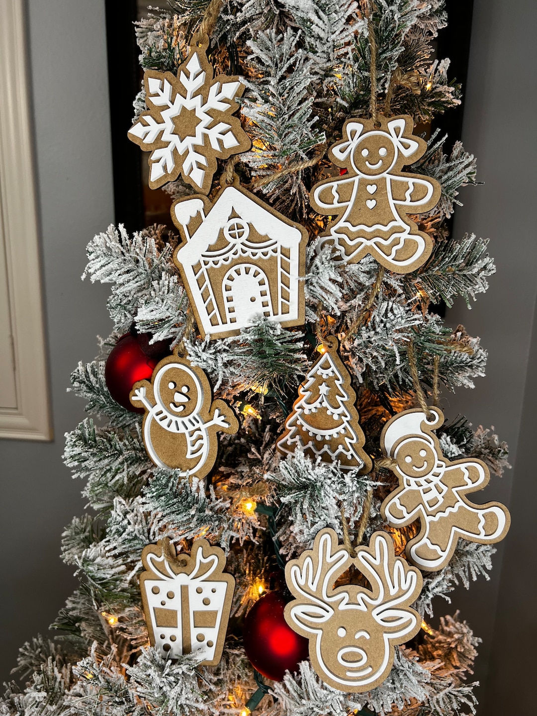 Gingerbread Christmas Ornament Set Gift Exchange Co-worker Secret Santa ...