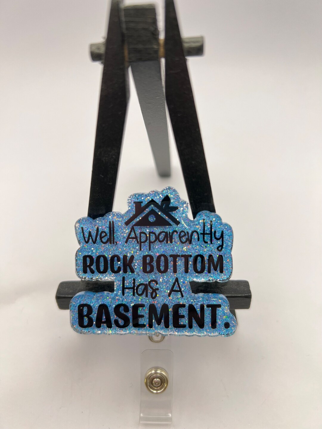 Badge Reel Rock Bottom Has a Basement ID Holder Retractable Nurse ...