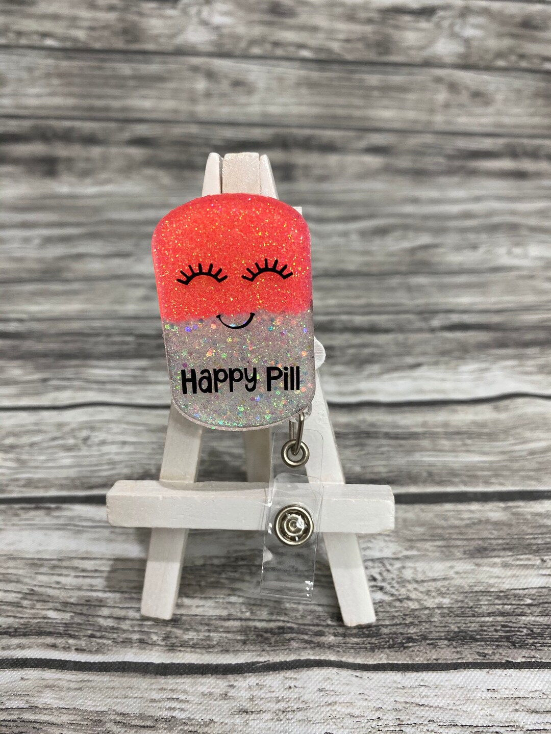 Happy Pill Badge Reel • Nurse Retractable Badge Reel• Pharmacist ...