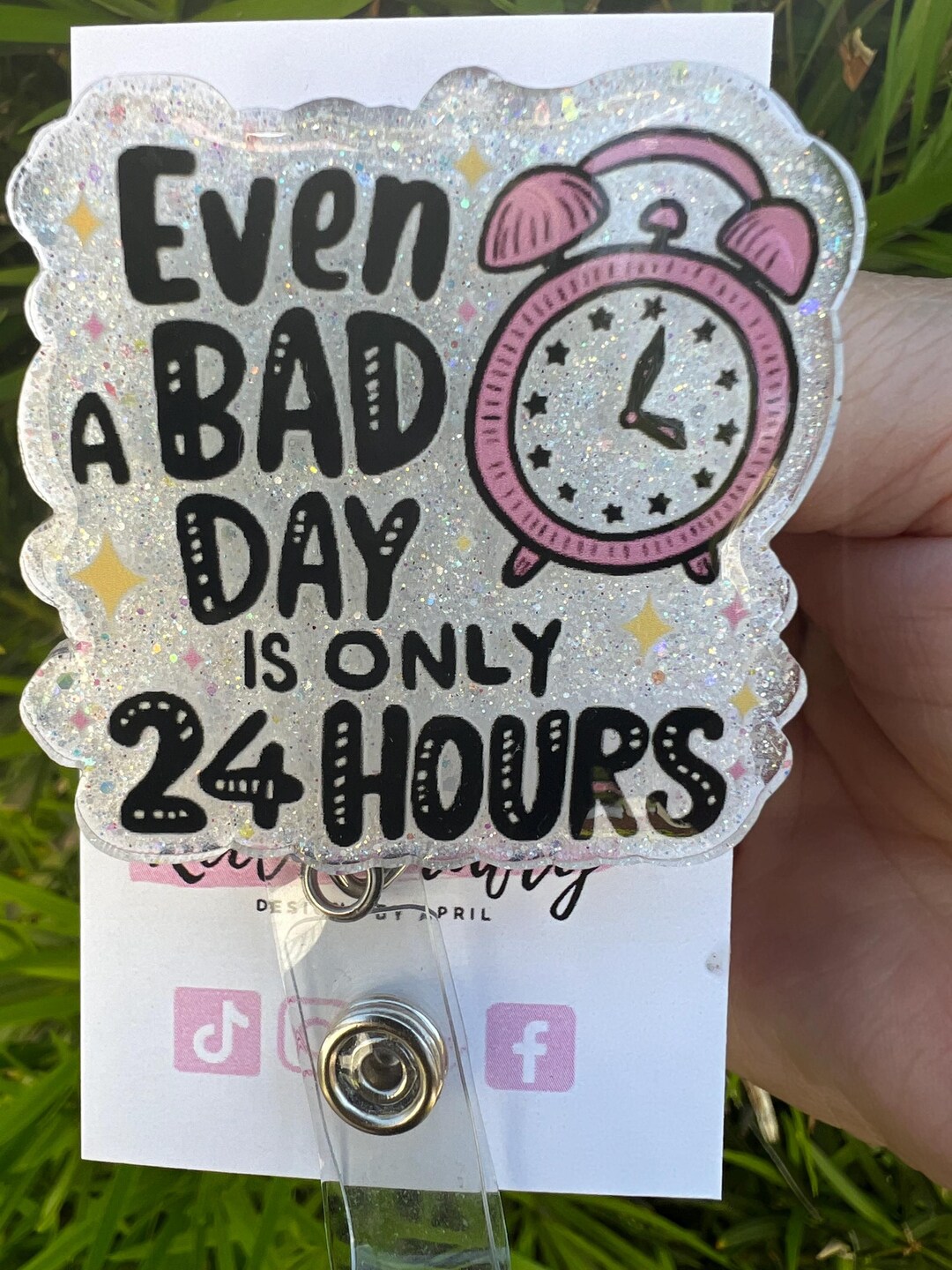 Badge Reel Even A Bad Day ID Holder Retractable Nurse Healthcare Reel ...