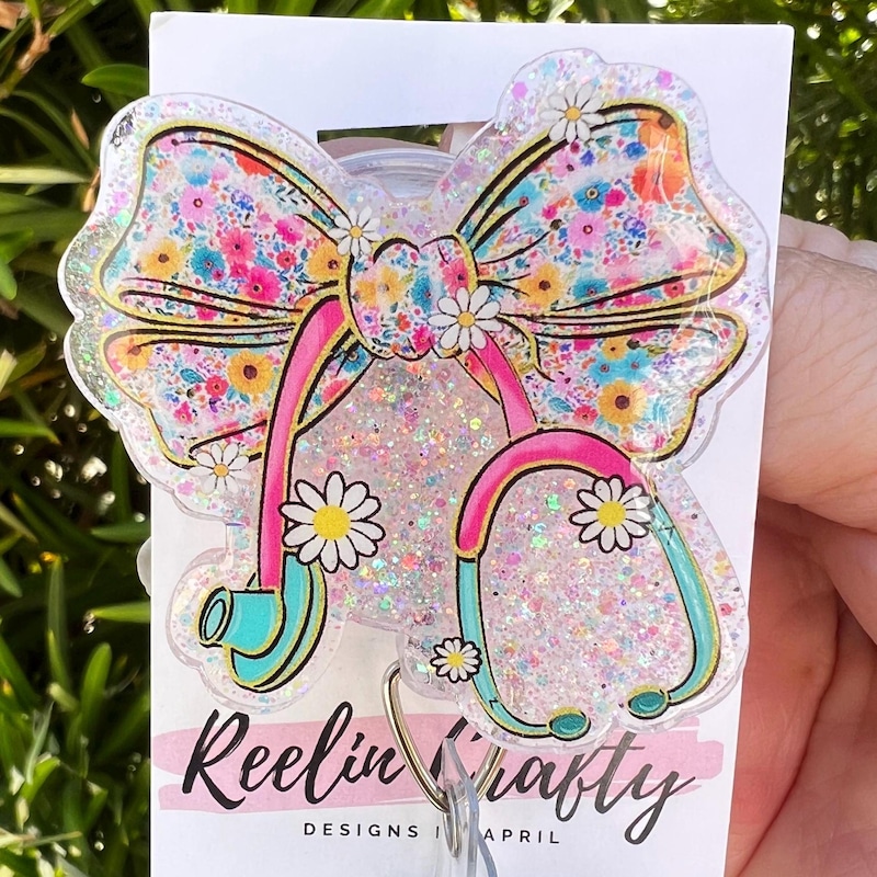 Blue Floral Nurse Badge - Etsy