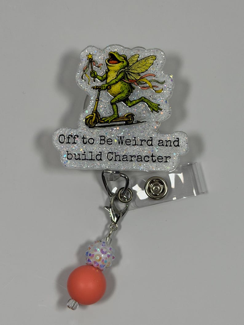 Off to Be Weird Funny Nurse Badge Reel, Sarcastic Badge Holder for Keys ...