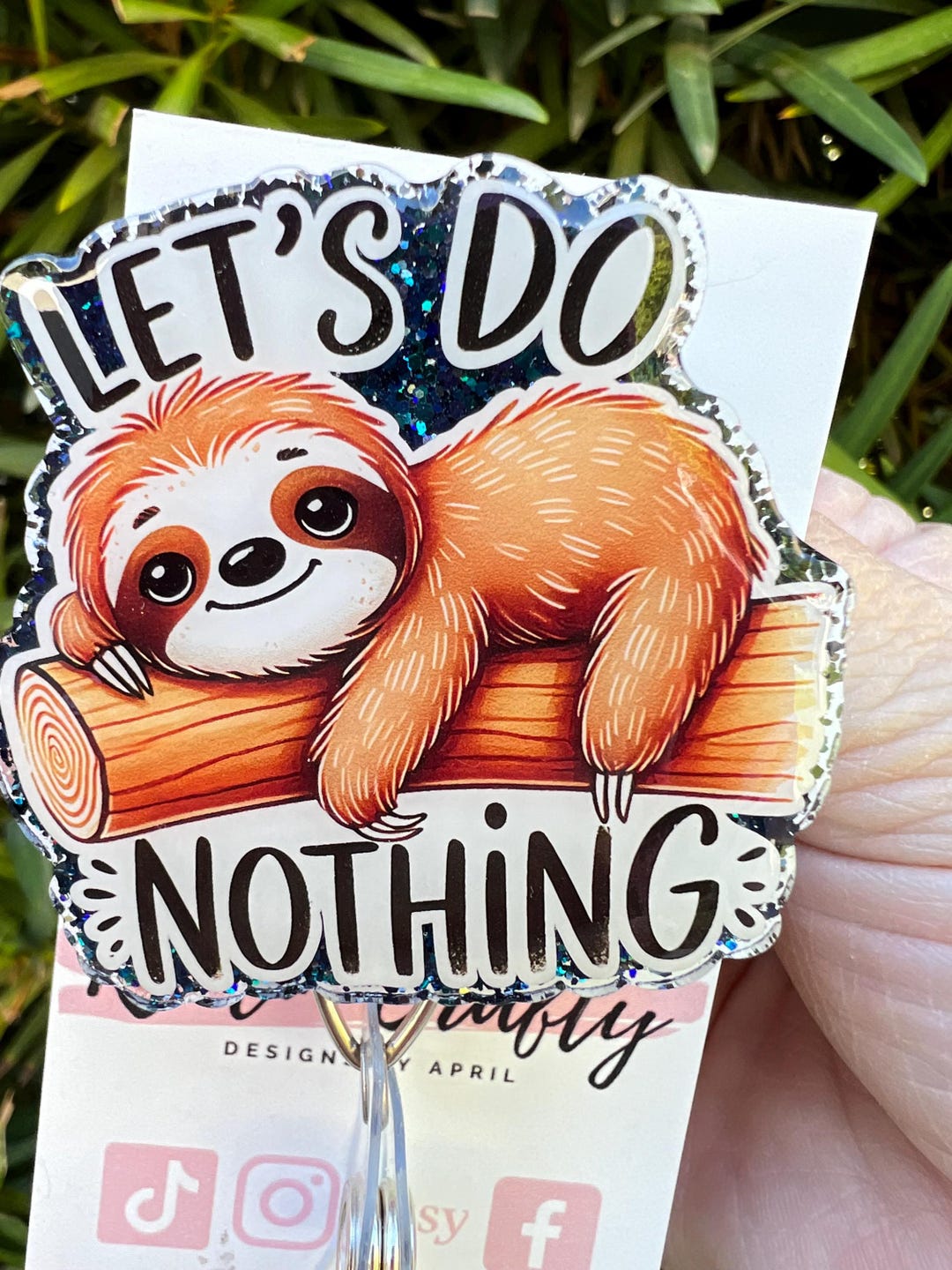 Badge Reel Let’s Do Nothing ID Holder Retractable Nurse Healthcare Reel ...