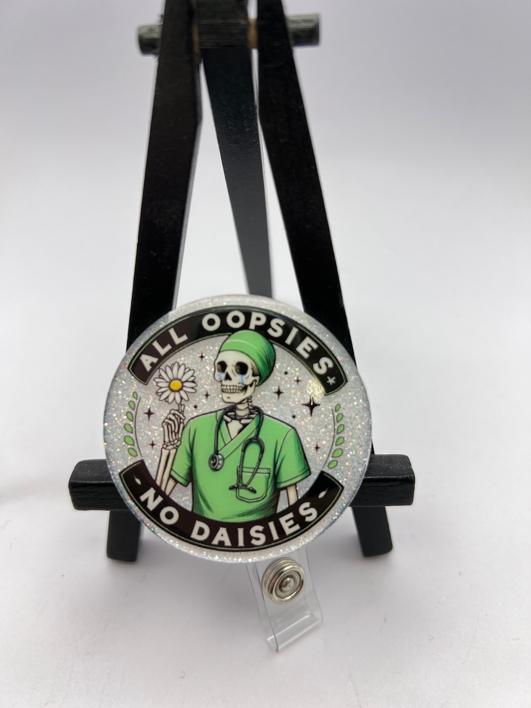 Badge Reel All Oopsies No Daisies ID Holder Retractable Nurse ...