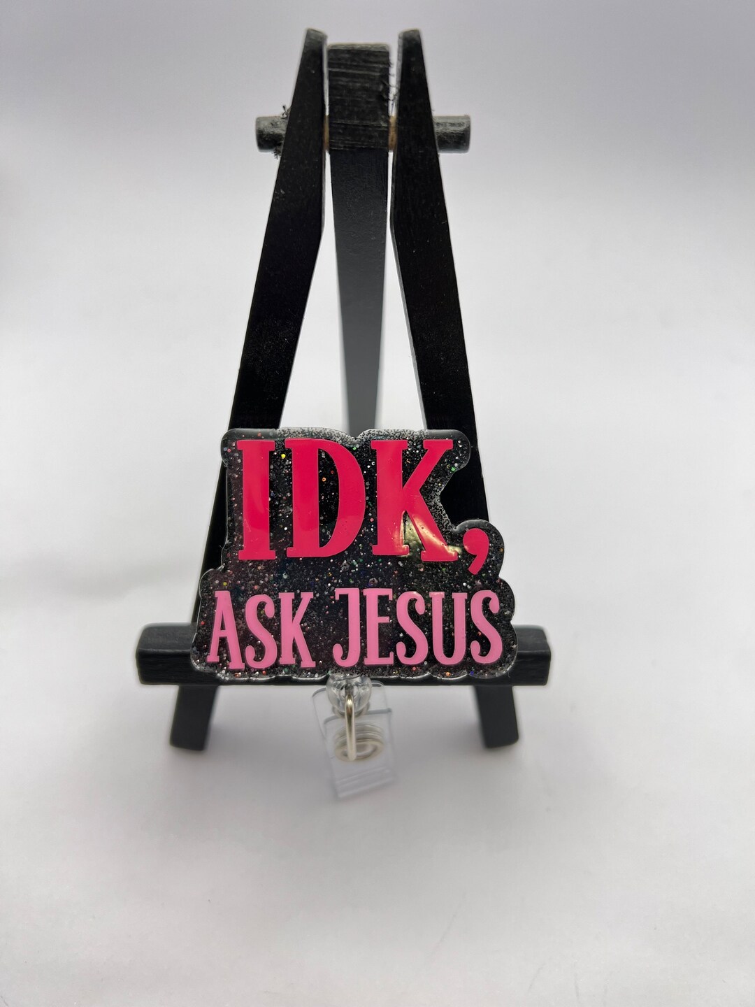 Badge Reel IDK, Ask Jesus ID Holder Retractable Nurse Healthcare Reel ...