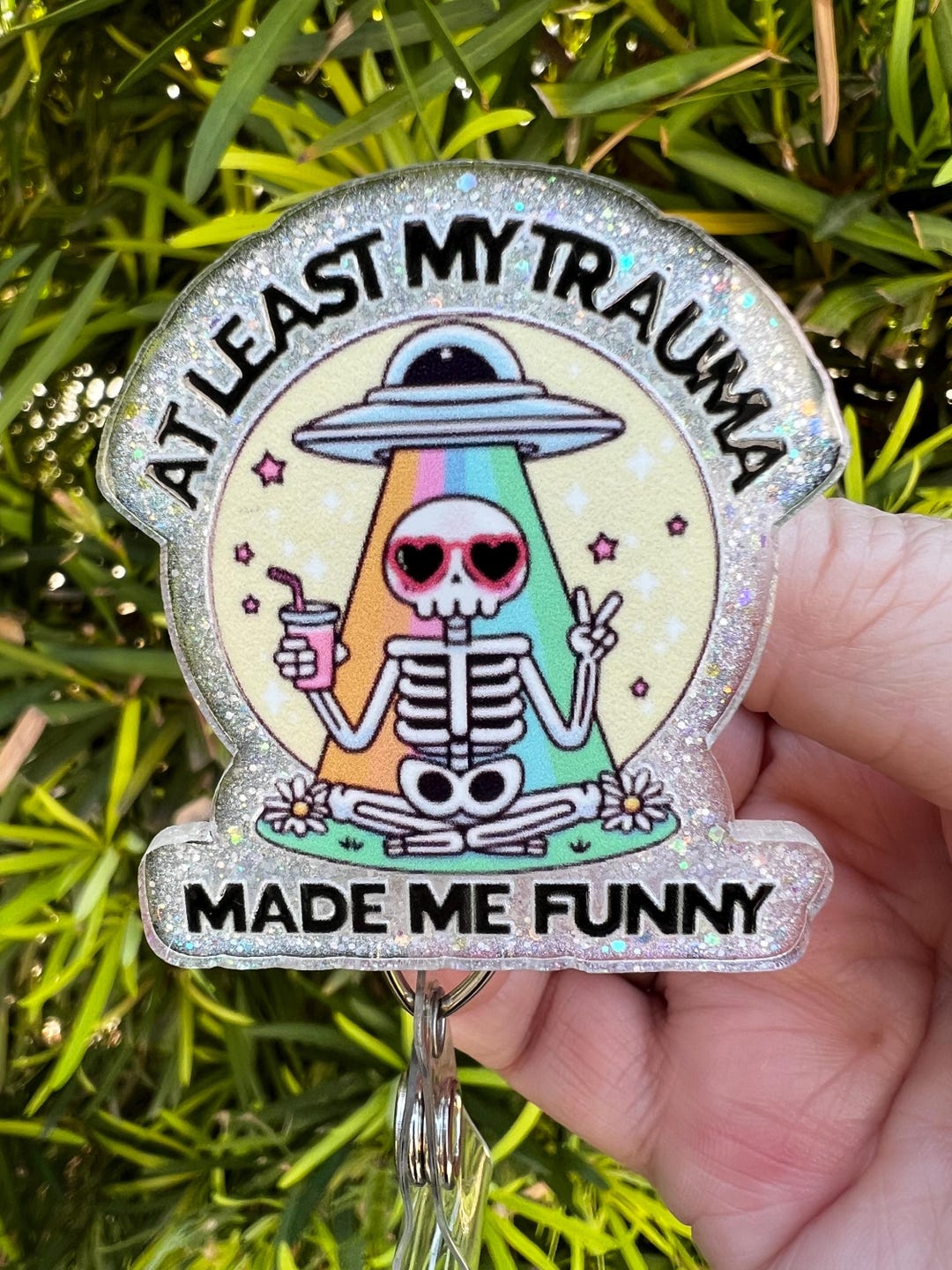 Badge Reel at Least My Trauma ID Holder Retractable Nurse Healthcare ...