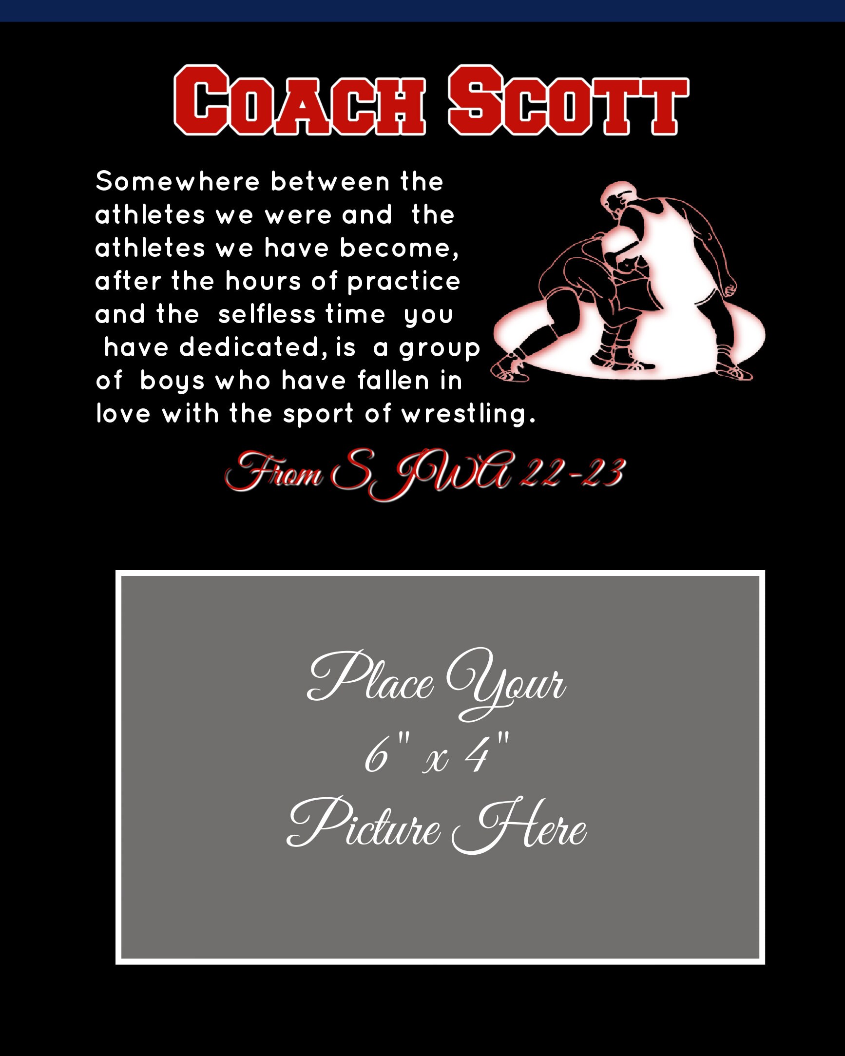 Personalized Wrestling Coach Gift Wrestling Frame Wrestling - Etsy