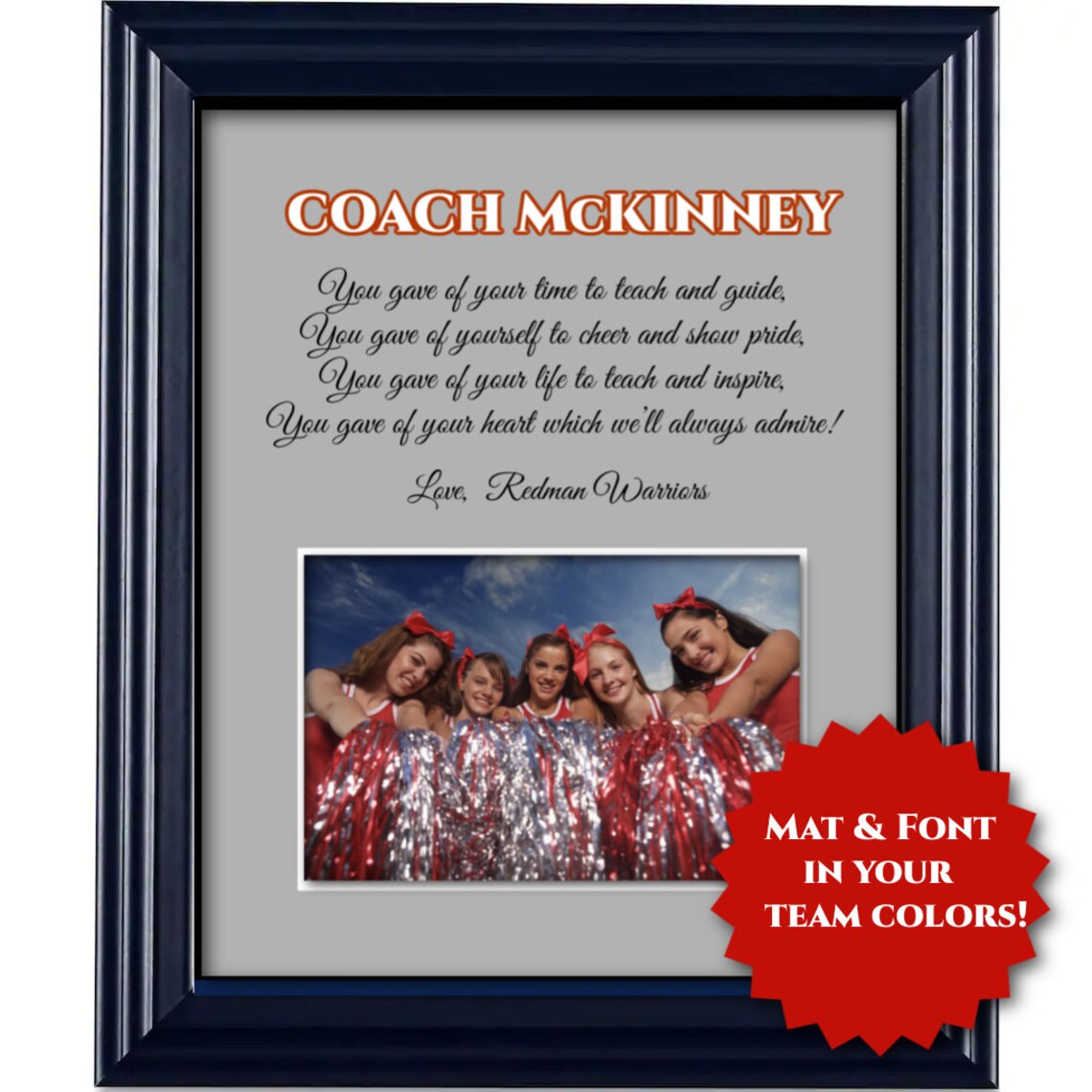 Custom Personalized Cheer Cheerleader Coach Appreciation Gift ...