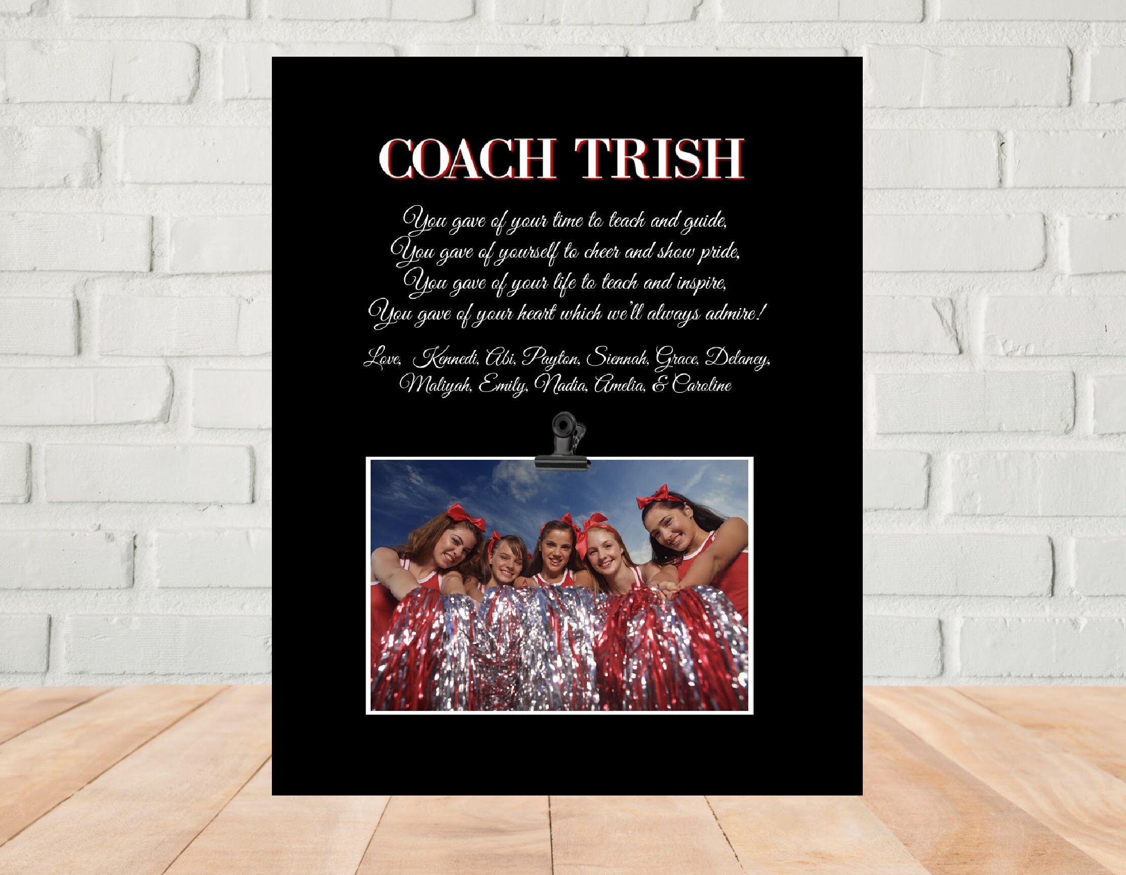 Cheer Picture Frame Cheer Coach Gift Cheerleader Coach Gift Cheer Frame ...