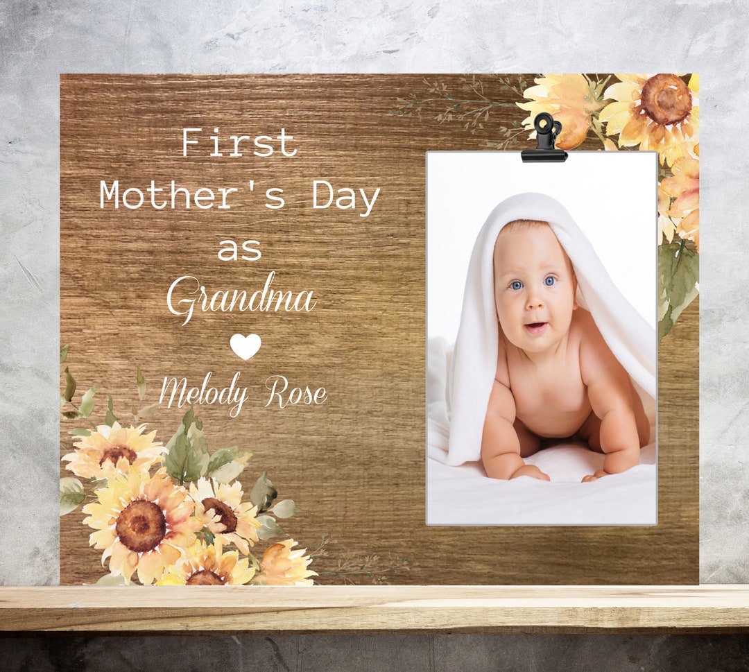First Mother's Day as Grandma Frame - New Grandmother Gift - New ...