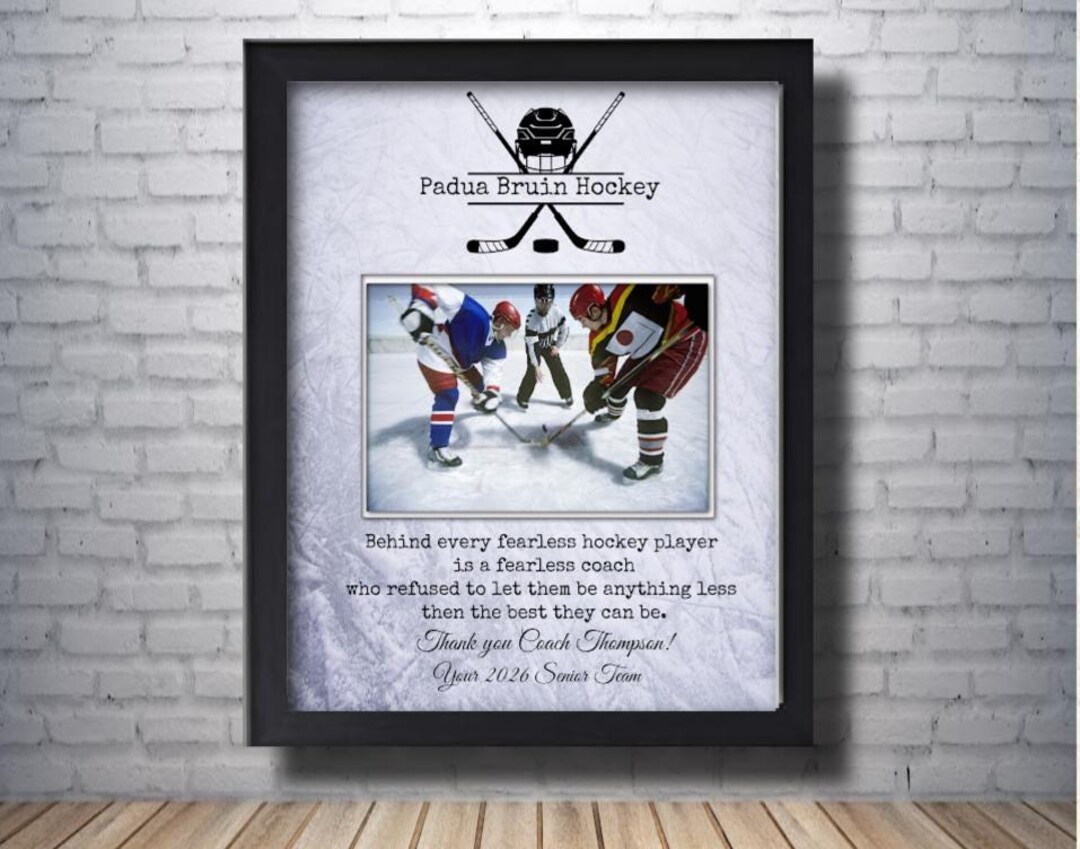 Personalized Hockey Coach Picture Frame, Hockey Coach Picture Frame ...
