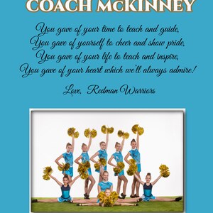 Custom Personalized Cheer Cheerleader Coach Appreciation Gift ...