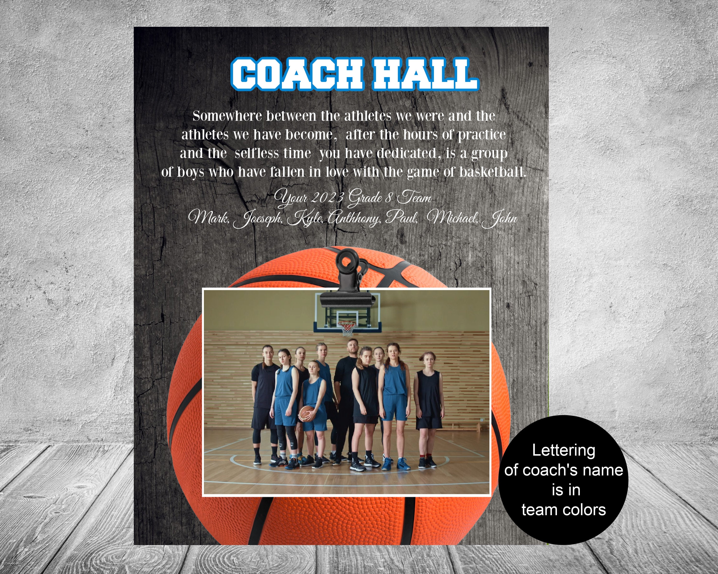 Personalized BASKETBALL Coach Gift, Basketball Frame, Basketball Gift ...