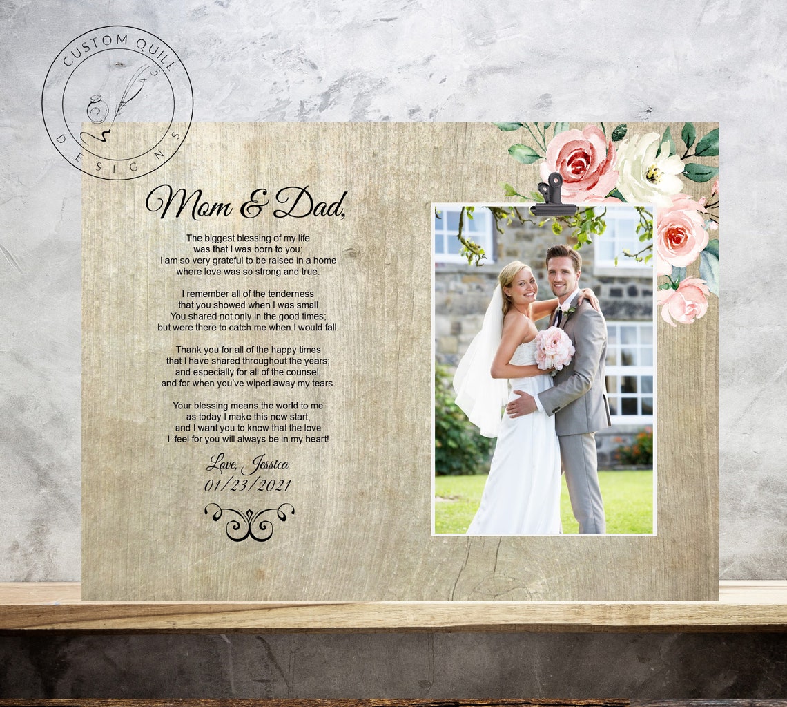 Parents of the Bride Gift From Bride Wedding Gift for Parents of the ...