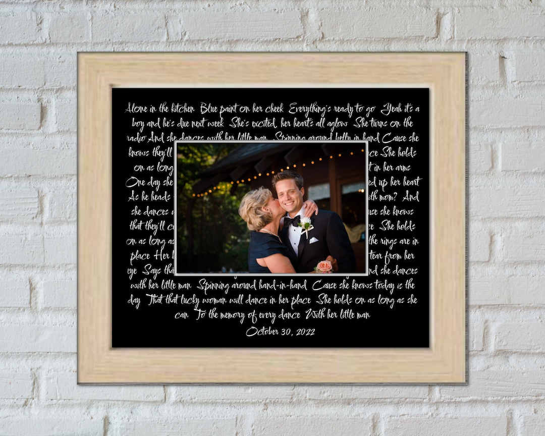 Personalized First Dance Lyrics Frame Mother Son Dance Lyric Picture ...
