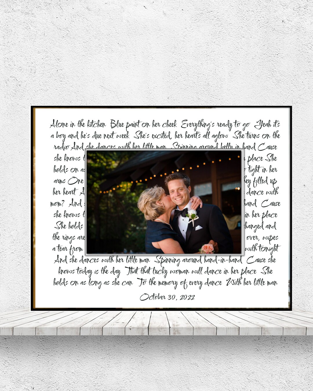 Personalized First Dance Lyrics Frame Mother Son Dance Lyric Picture ...