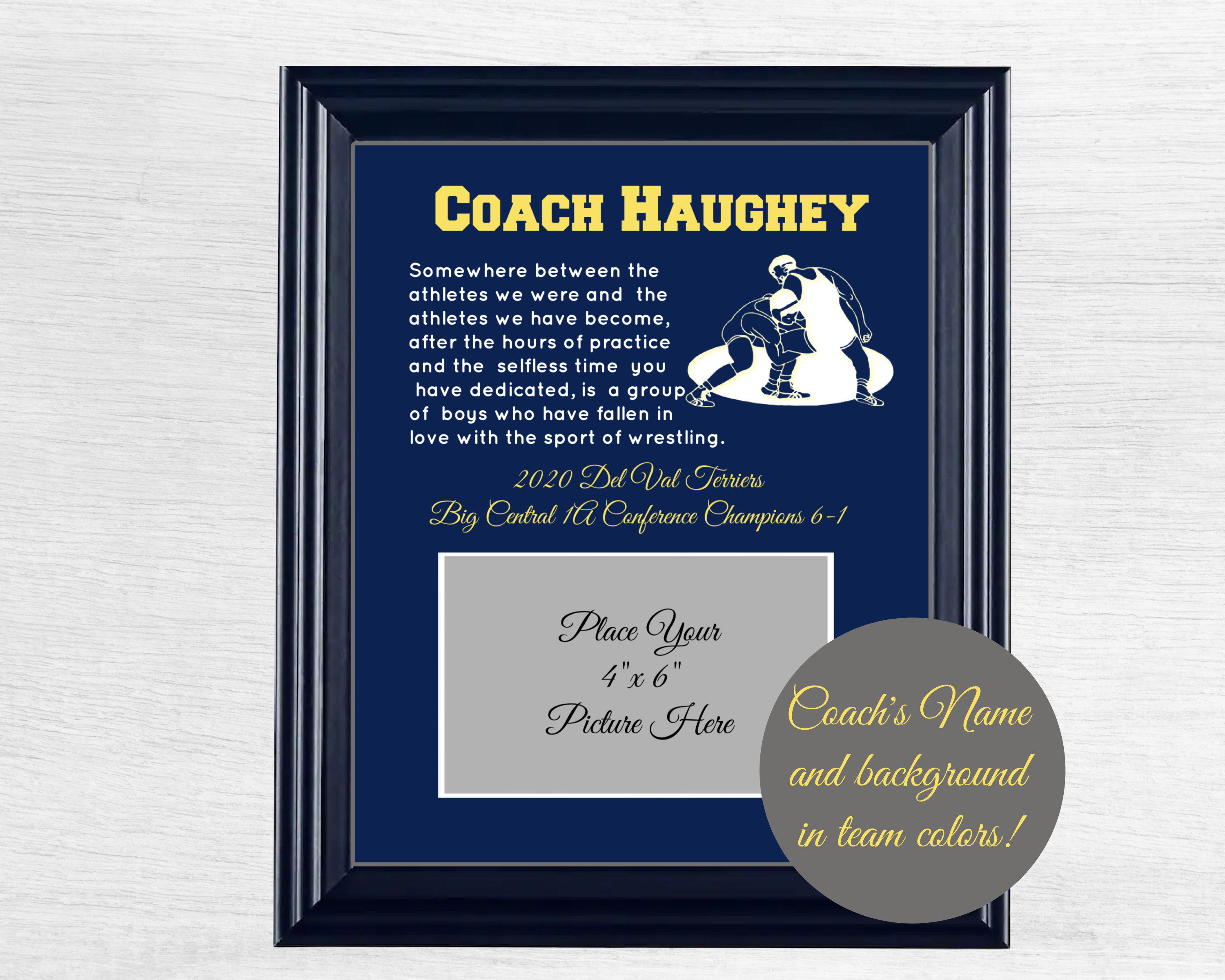 Personalized Wrestling Coach Gift Wrestling Frame Wrestling - Etsy