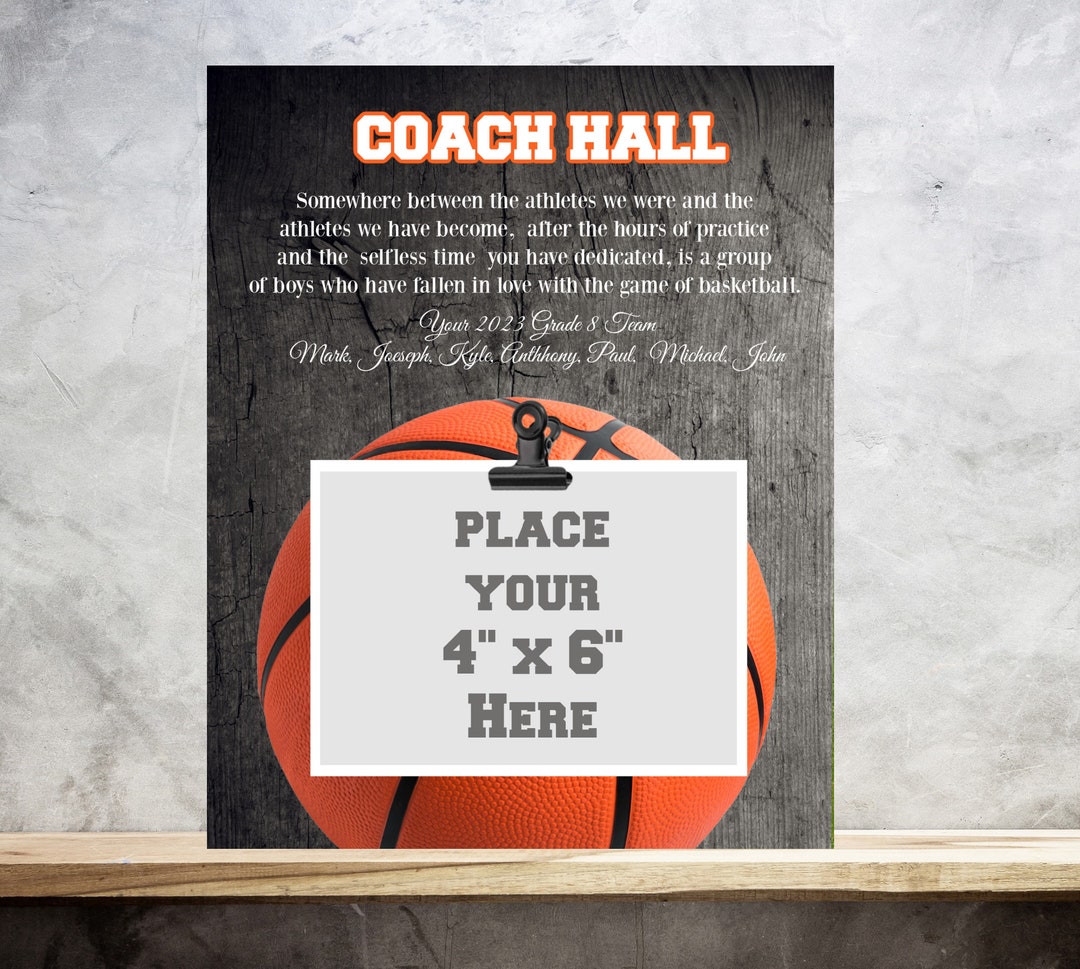 Personalized BASKETBALL Coach Gift, Basketball Frame, Basketball Gift ...