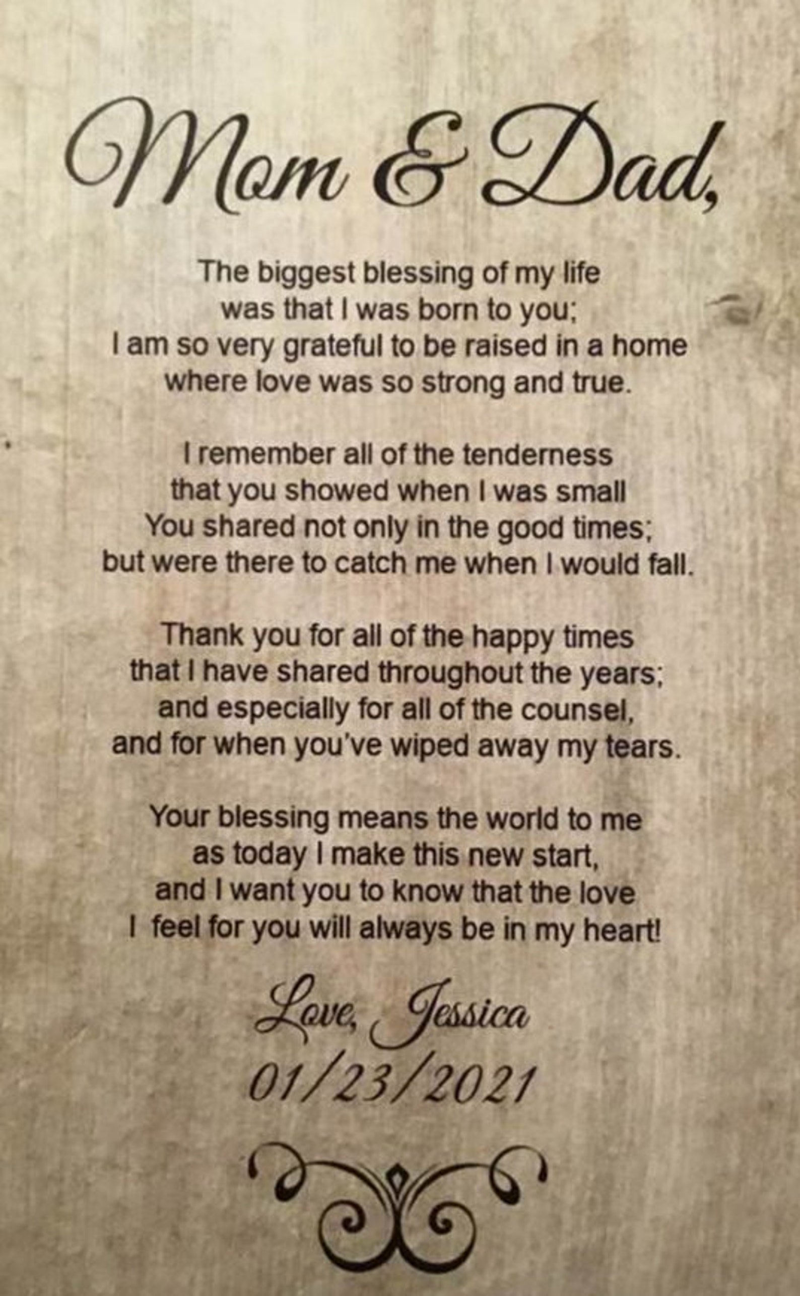 Parents of the Bride Gift From Bride Wedding Gift for Parents - Etsy