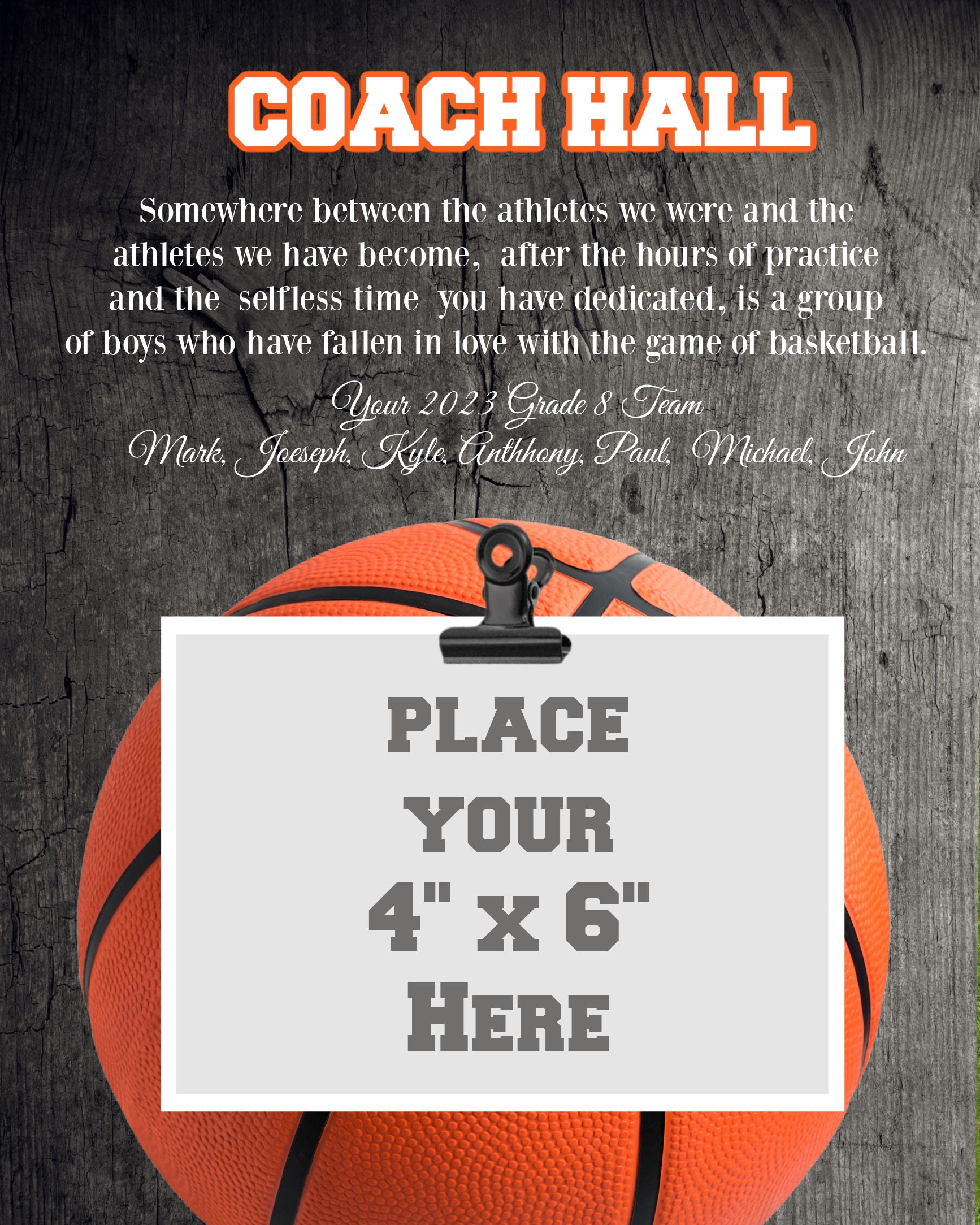Personalized BASKETBALL Coach Gift, Basketball Frame, Basketball Gift ...