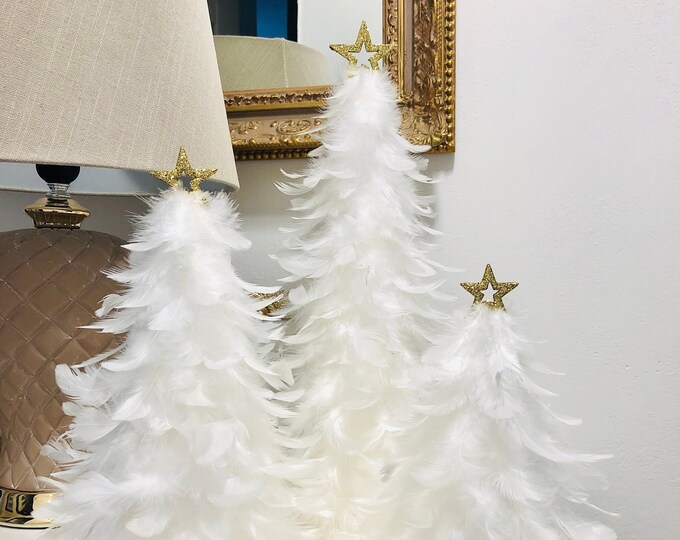 Set of 3 Feather Trees for Christmas Home Decor - Etsy