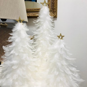 Set of 3 Feather Trees for Christmas Home Decor - Etsy