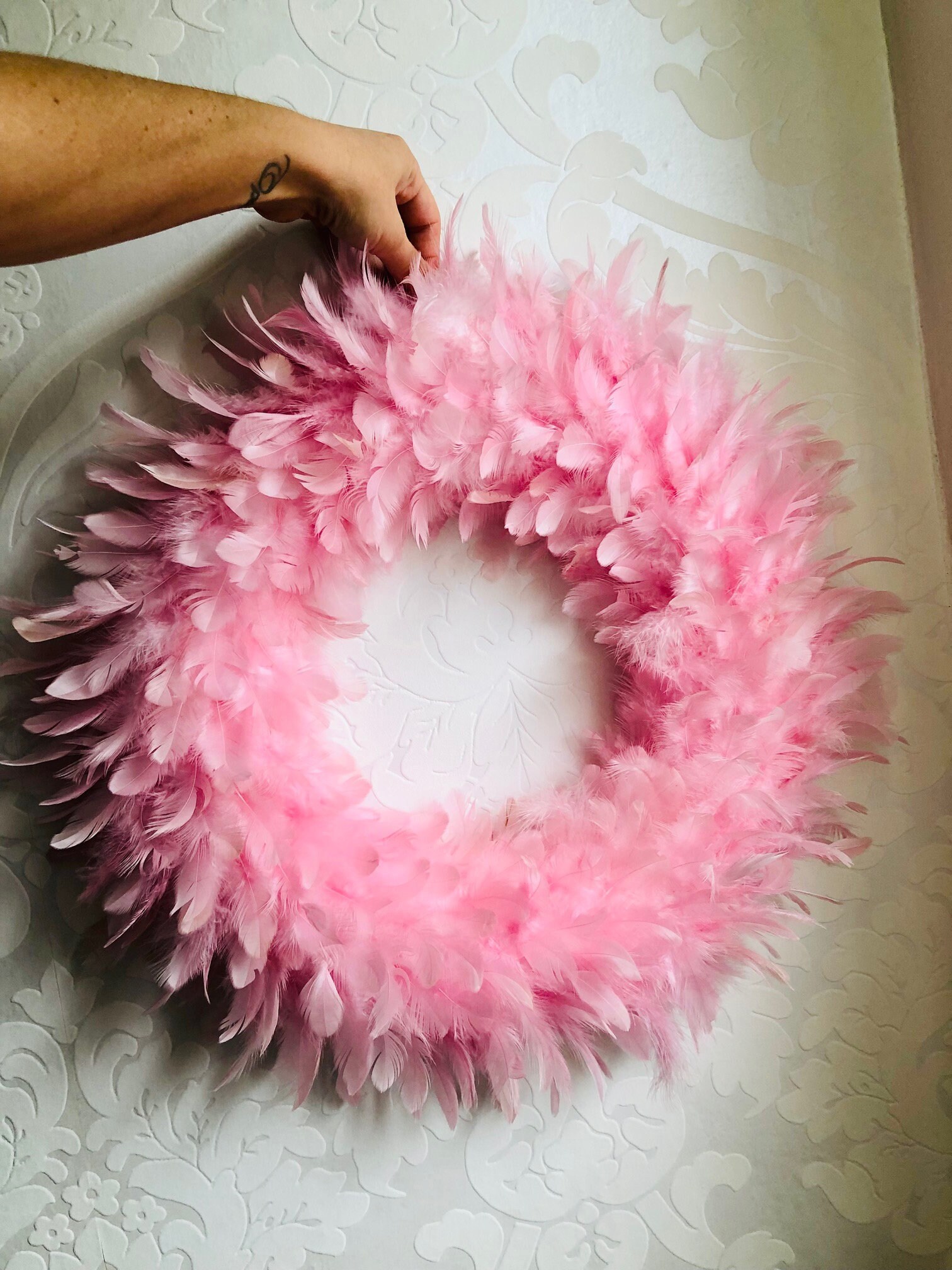 Pink Feather Wreath for Home Decor - Etsy