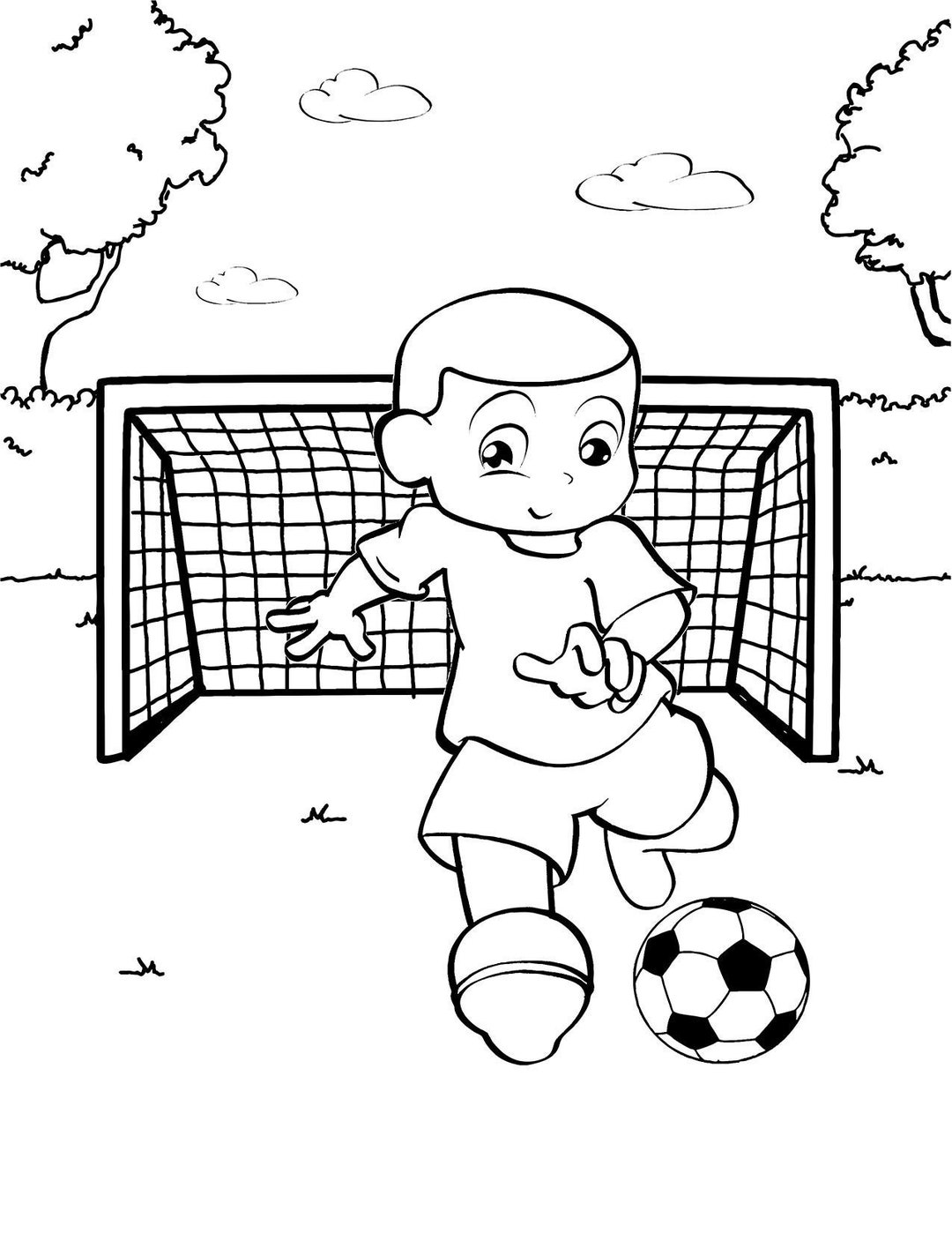 Coloring Page, Kids, Soccer, Sports, Fun, Activities, Print Able, - Etsy