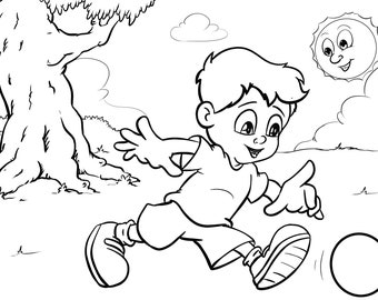 Coloring Page, Kids, Soccer, Sports, Fun, Activities, Print Able, - Etsy