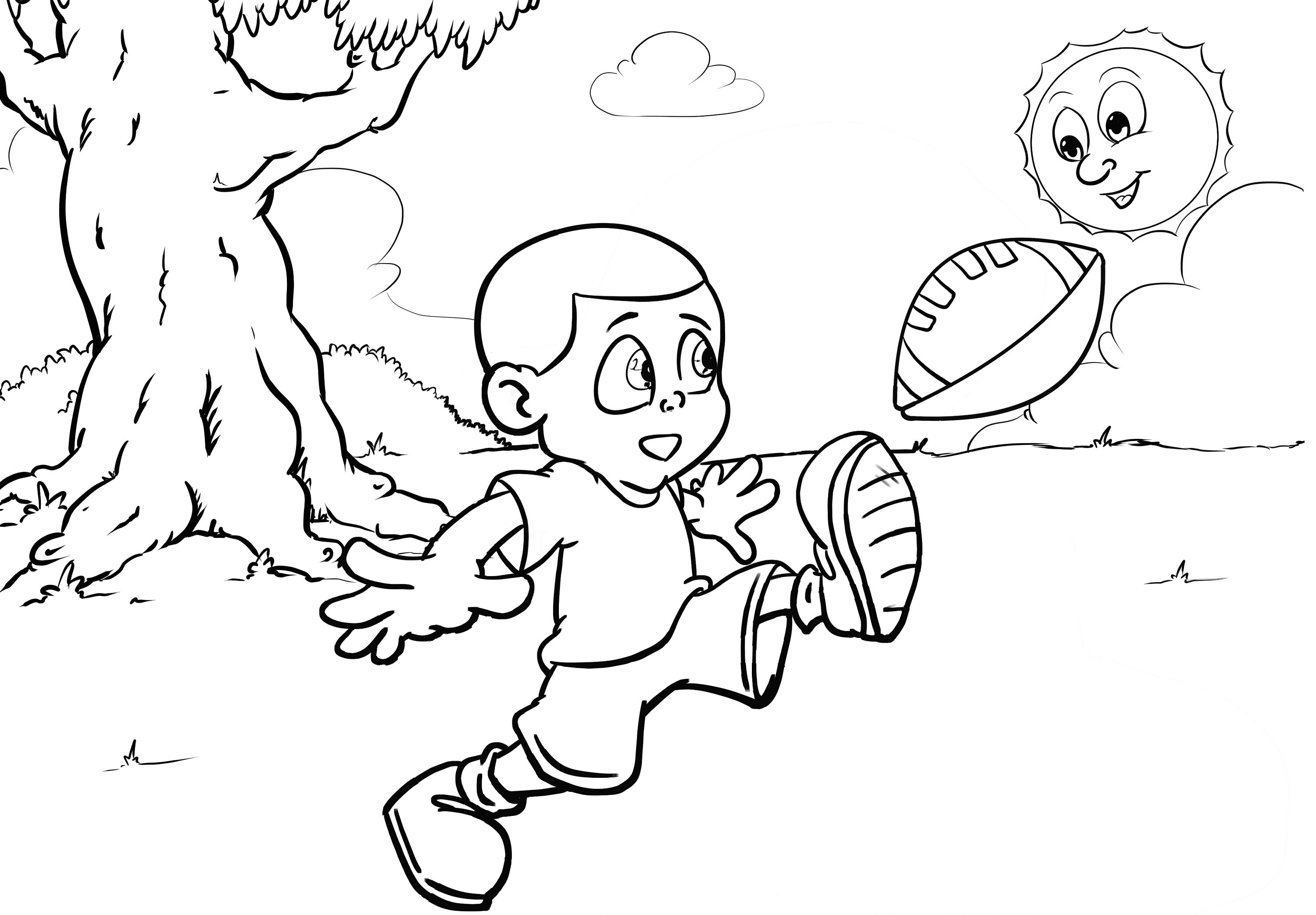 Coloring Page, Kids, Play, Football, Sports, Fun, Activities, Print ...