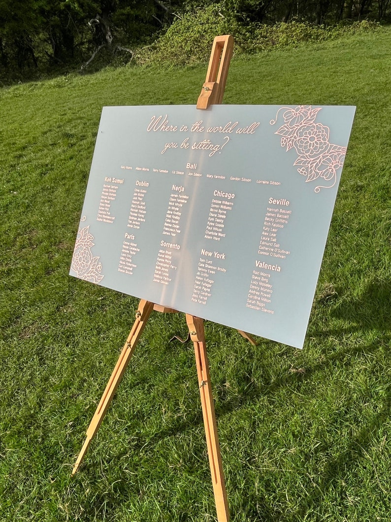 A1 Acrylic Table Plan / Where in the World Will You Be - Etsy UK