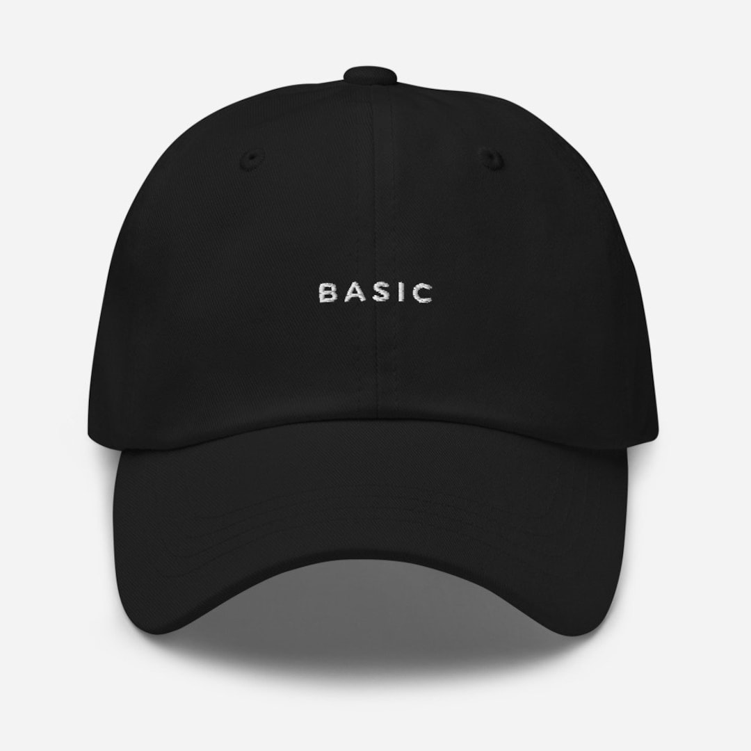 BASIC Hat, Embroidered, Gender Neutral, Black, Simple, Plain, Minimal ...
