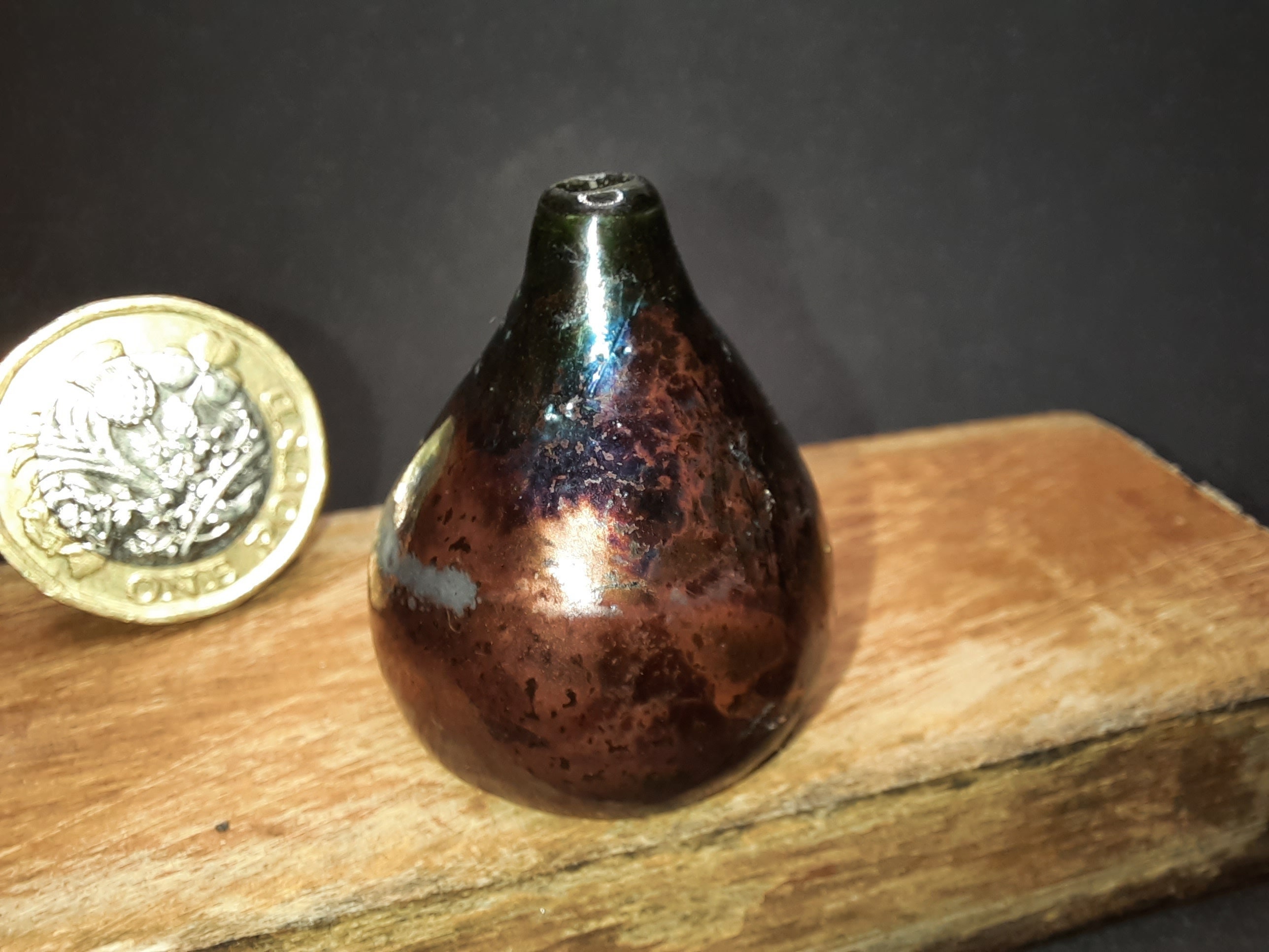 Miniature Pottery Vase Copper Metallic Glaze raku Reduction. UNIQUE - Etsy