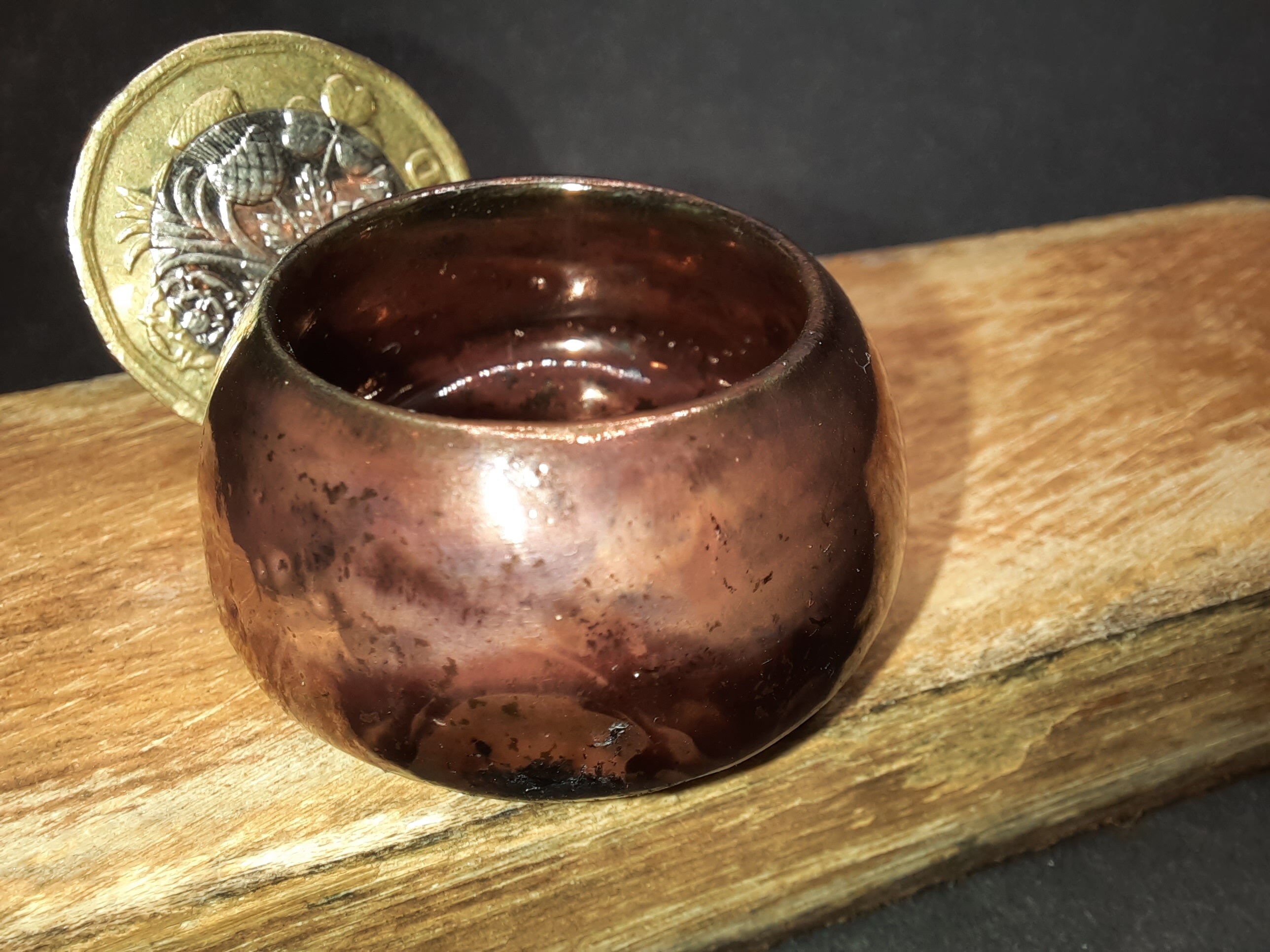 Miniature Pottery Bowl Copper Metallic Glaze raku Reduction. UNIQUE - Etsy