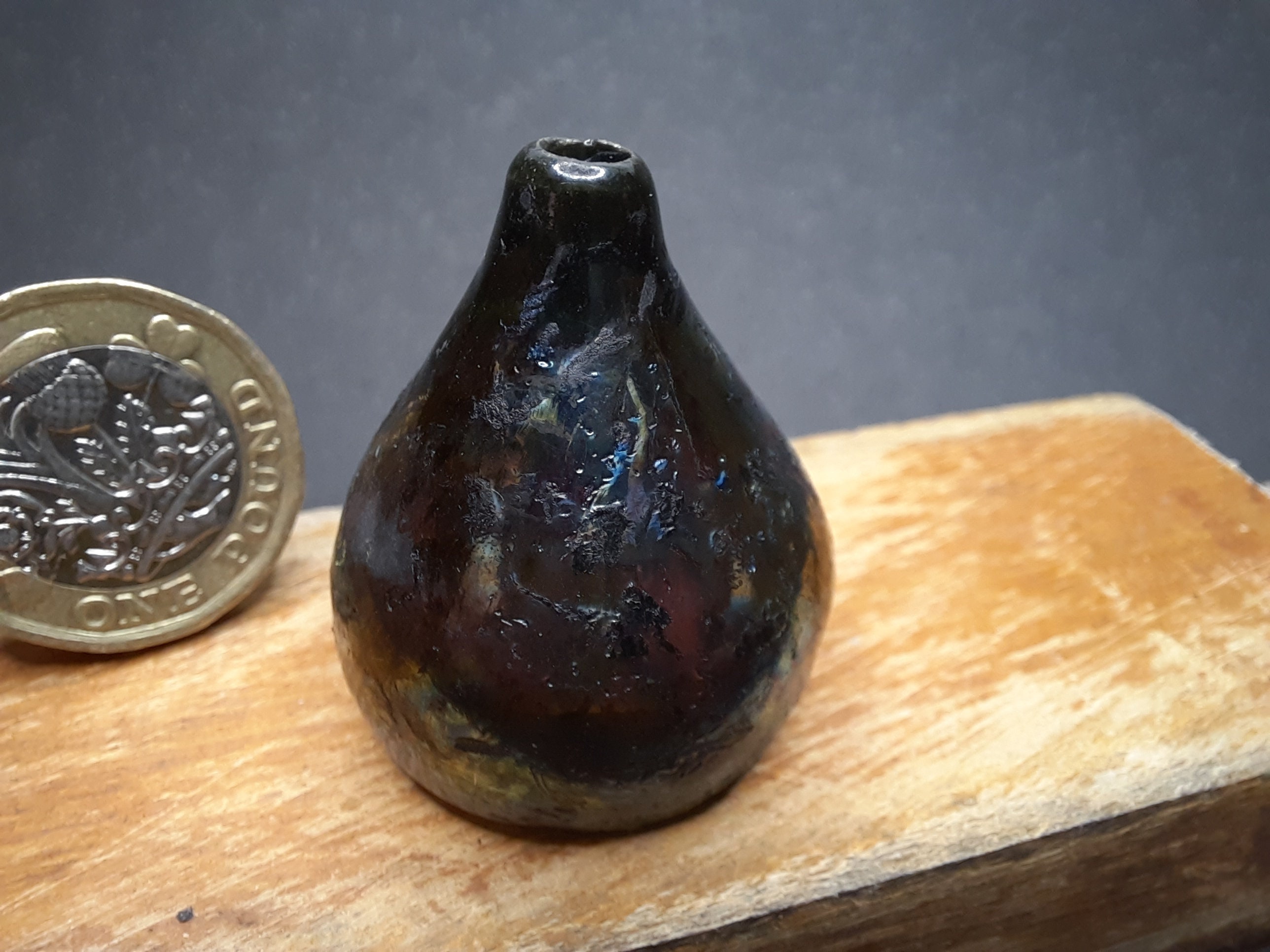 Miniature Pottery Vase Copper Metallic Glaze raku Reduction. UNIQUE - Etsy