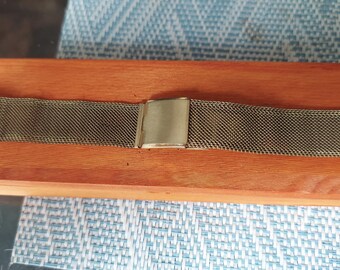 1990s Vintage Swiss LOUIS BERNET Quartz Wristwatch Gold Plated Tank ...