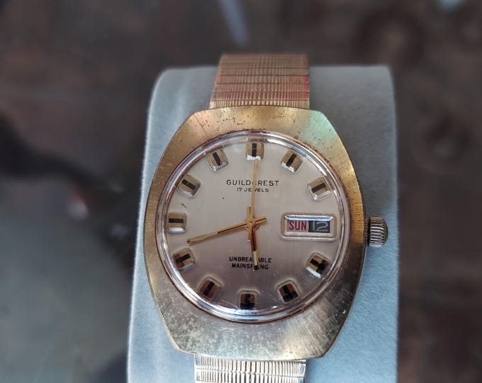 Vintage 1960s Guildcrest 17 Jewel Men's Watch . - Etsy