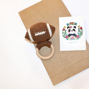 Baby Rattle Ball Rugby Football, Newborn Toy, Crochet Ball, Sport Baby ...