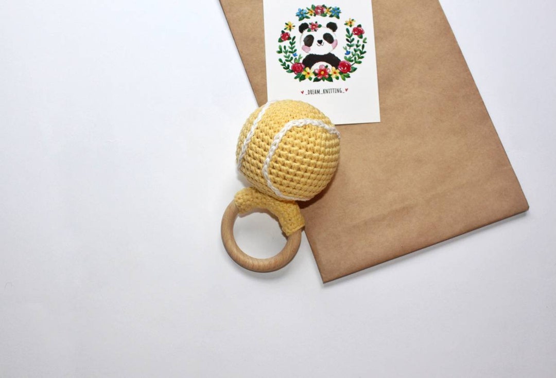 Baby Rattle Tennis, Baby Rattle Ball, Tennis Baby Toy, Crochet Ball ...