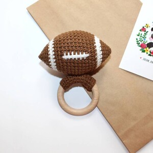 Baby Rattle Ball Rugby Football, Newborn Toy, Crochet Ball, Sport Baby ...