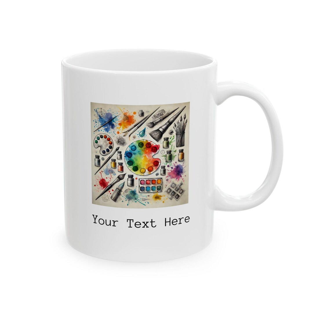 Artist Painter Themed Custom Coffee Cup, Personalized Ceramic Mug, 11oz ...