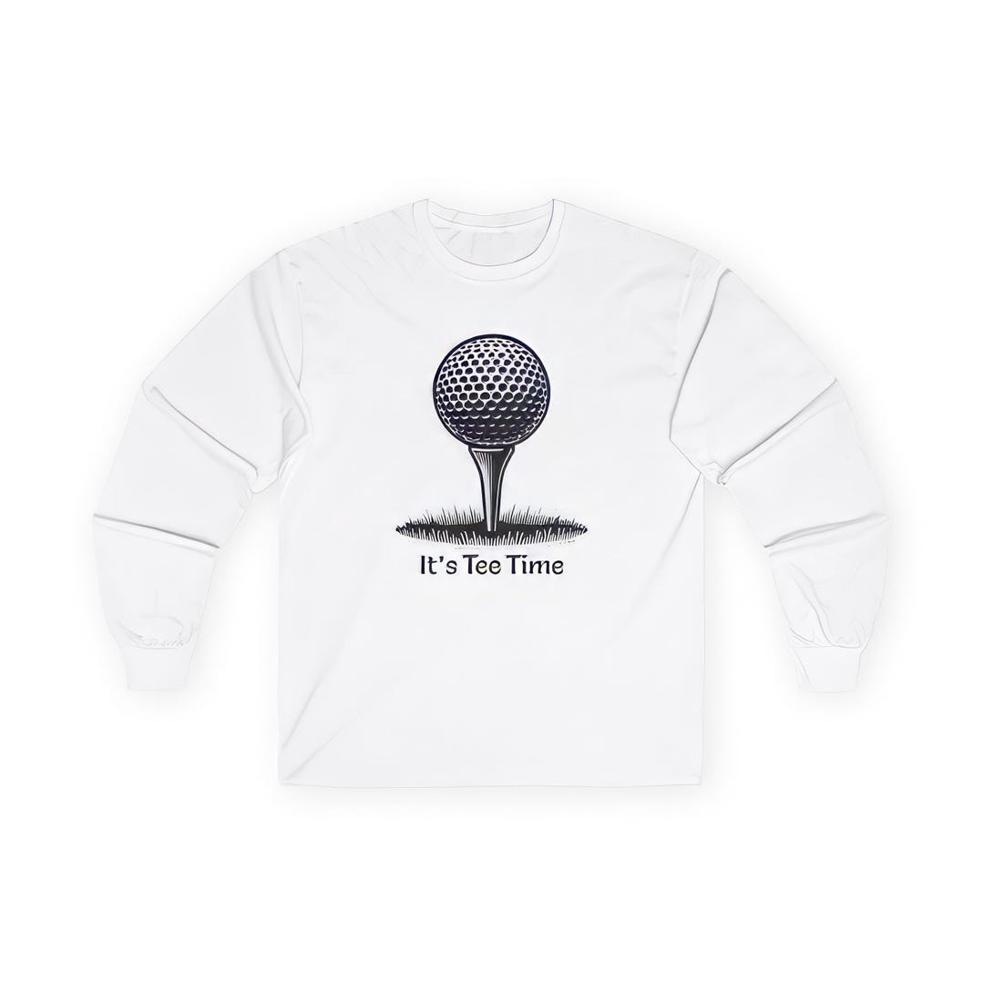 Golf Tee Time Long Sleeve Tee - Vintage Cotton Golfing Shirt - Etsy