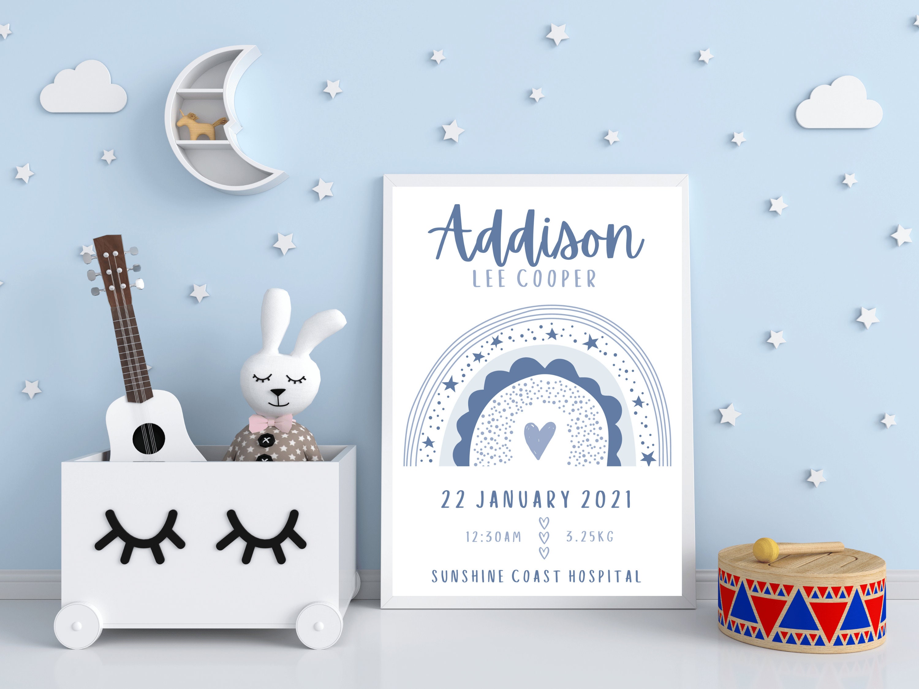 Framed Personalised Baby Print Birth Print Personalised Baby - Etsy ...