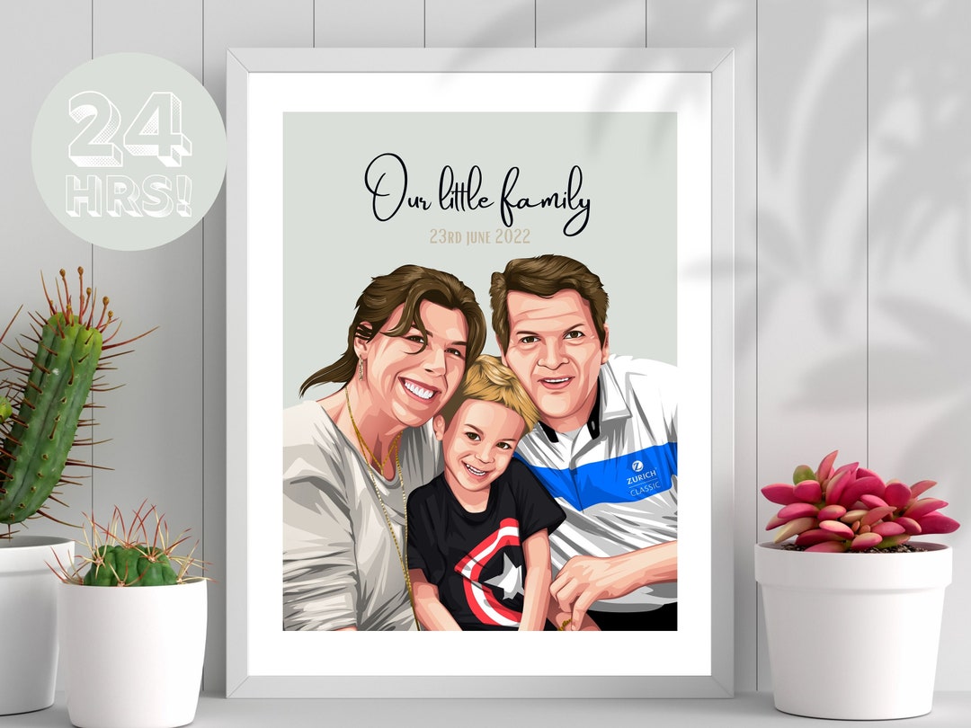 Custom Family Portrait, Cartoon Family Portrait, Custom Portrait ...