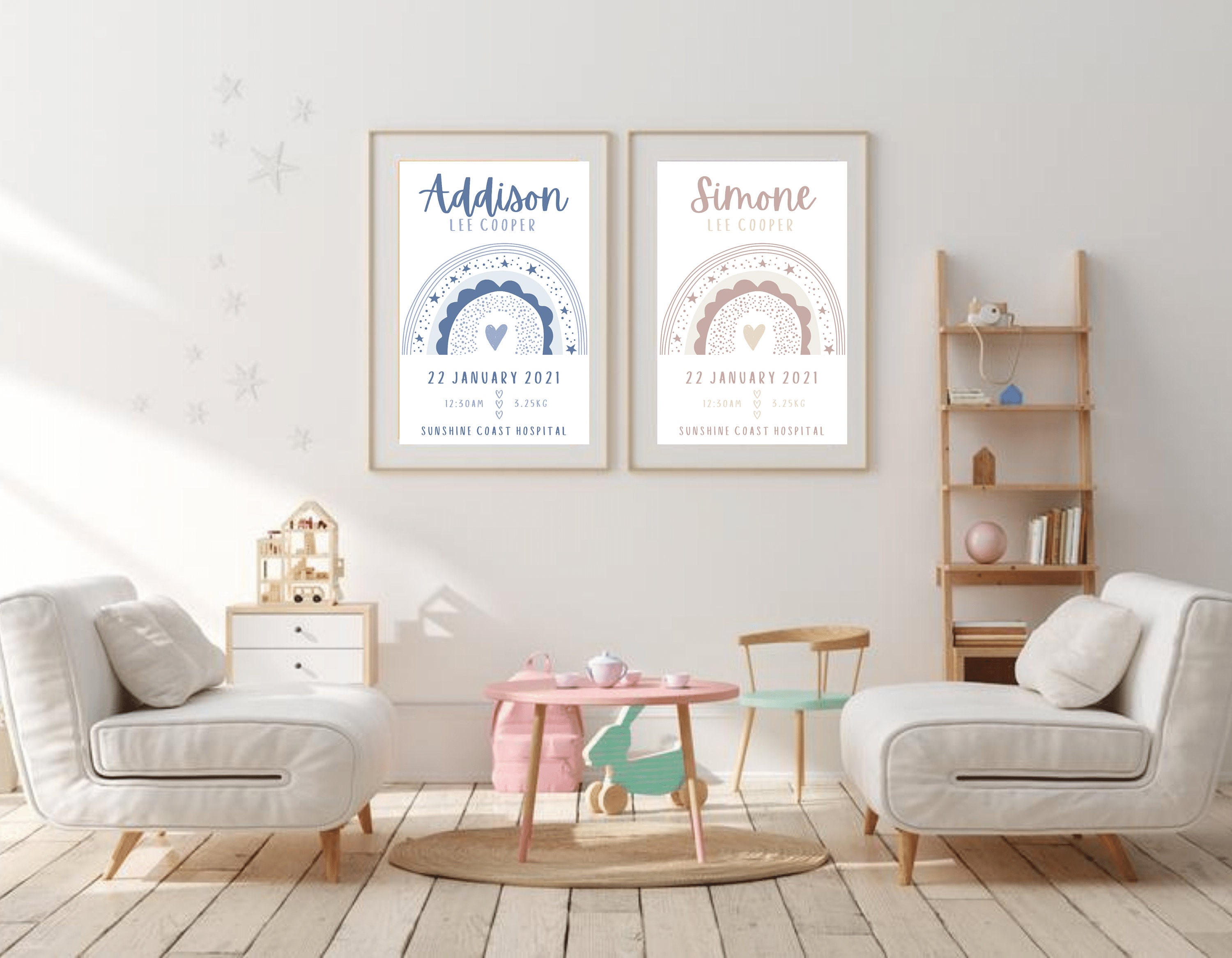 Framed Personalised Baby Print Birth Print Personalised Baby - Etsy ...