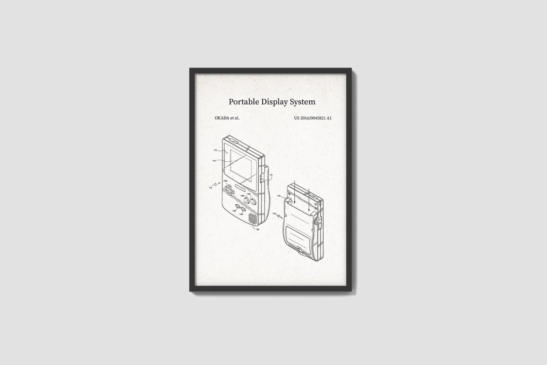 Gameboy Color 2000 Patent Print, Gaming Wall Art Blueprint Poster Gifts ...