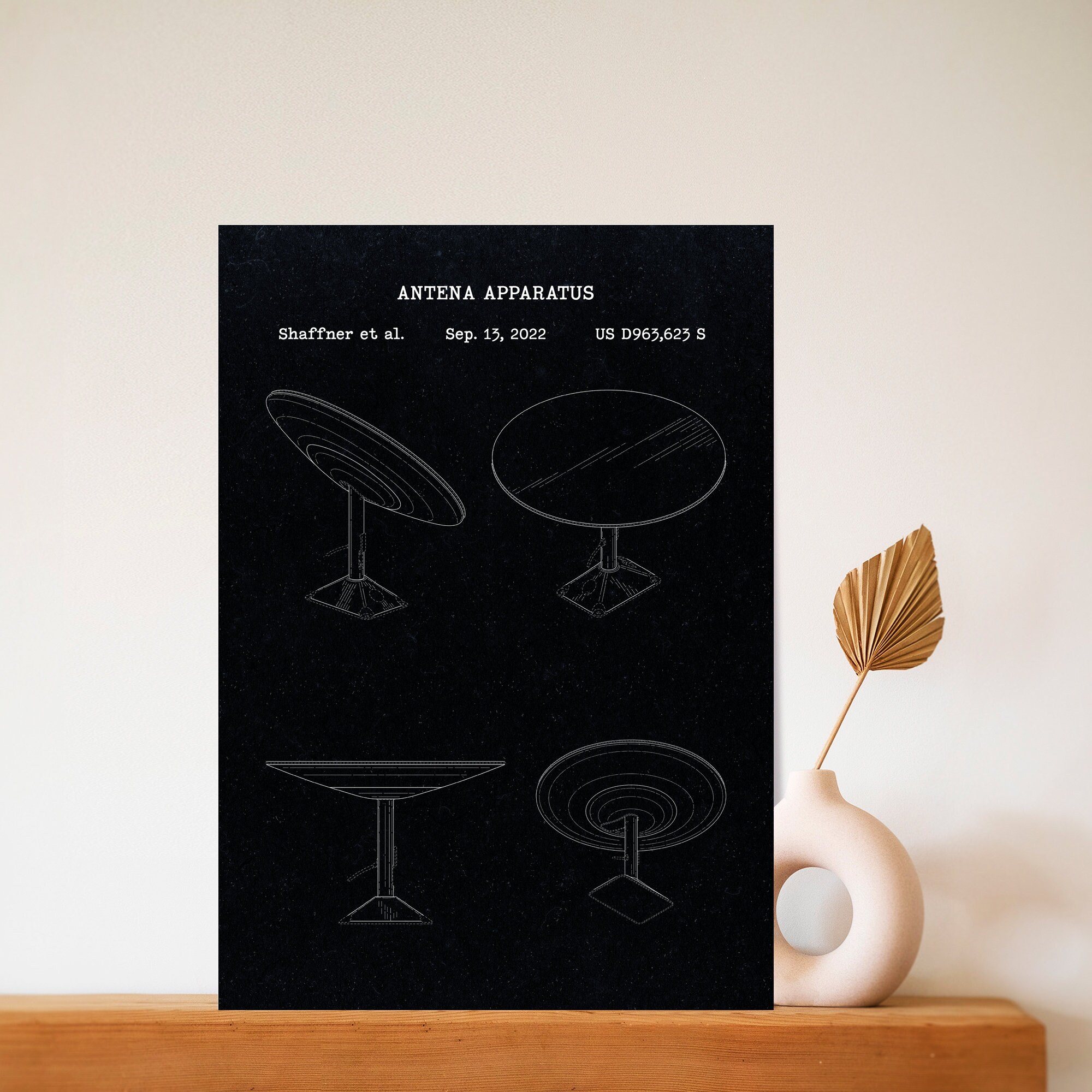 Starlink Dish 2022 Patent Print, Office Gaming Living Room Man Cave ...